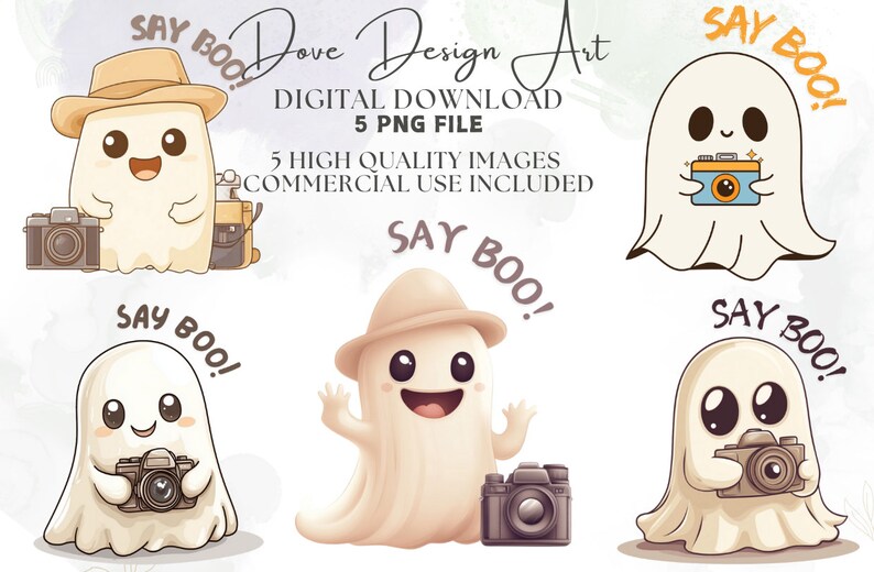 Say Boo PNG, Photographer Halloween Png, Ghost With Camera PNG ...