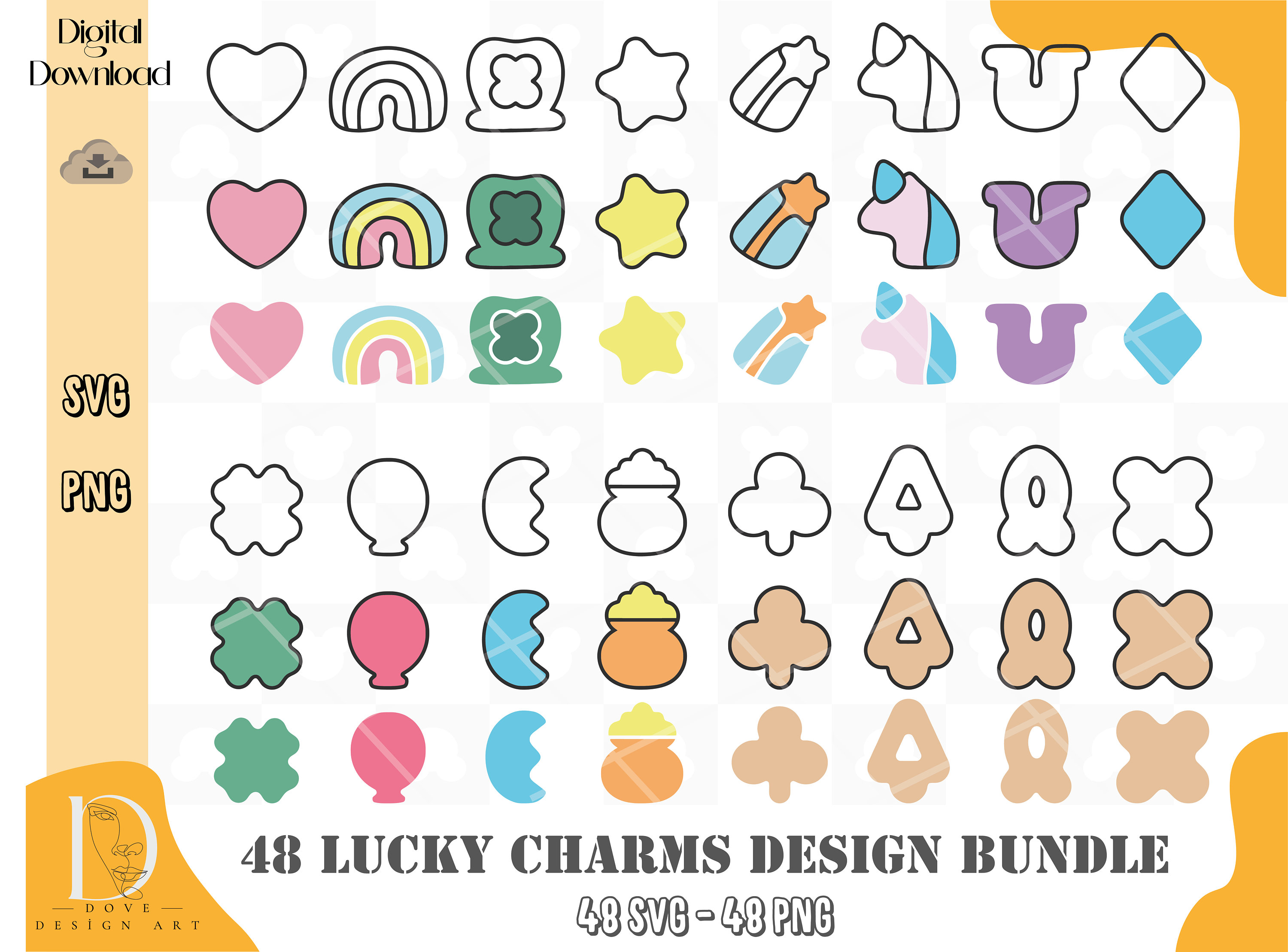 Lucky Charms Svg Bundle, Lucky Charms Clipart, DIY Projects, Party ...