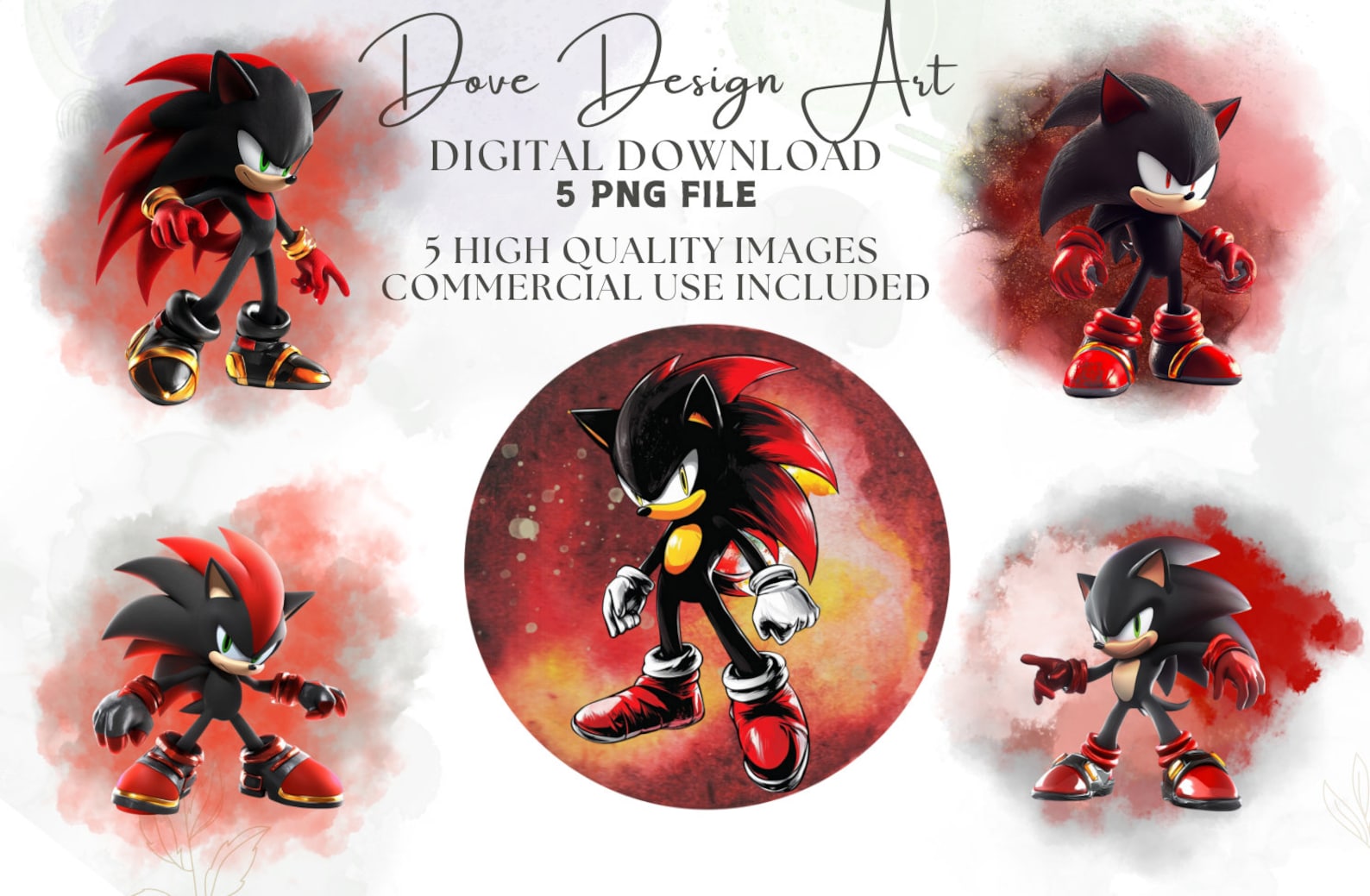 Sonic Shadow Splash and Watercolor PNG , Shadow the Hedgehog PNG ...