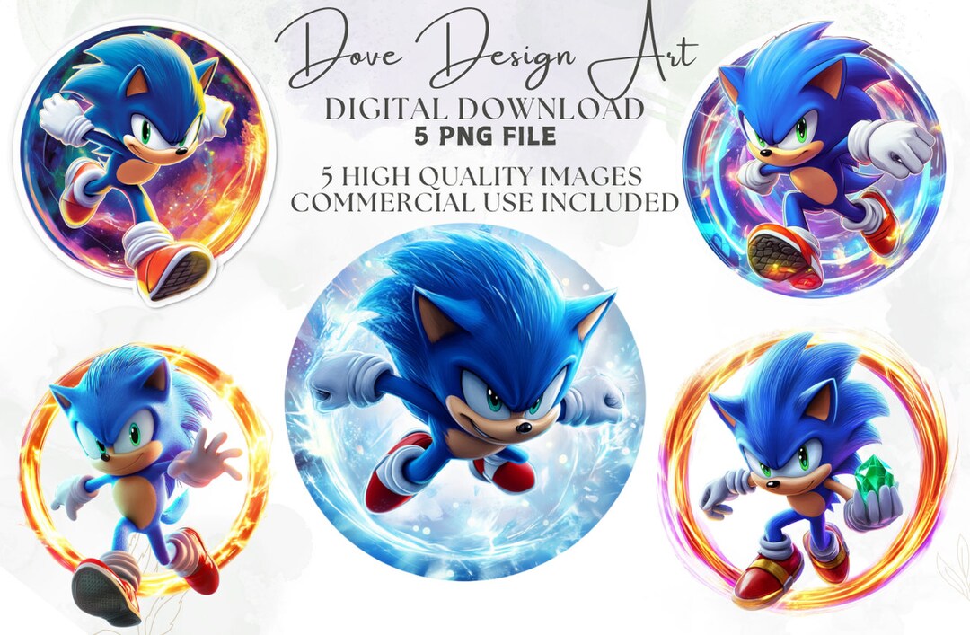 Sonic the Hedgehog Splash and Watercolor Digital Design PNG File ...
