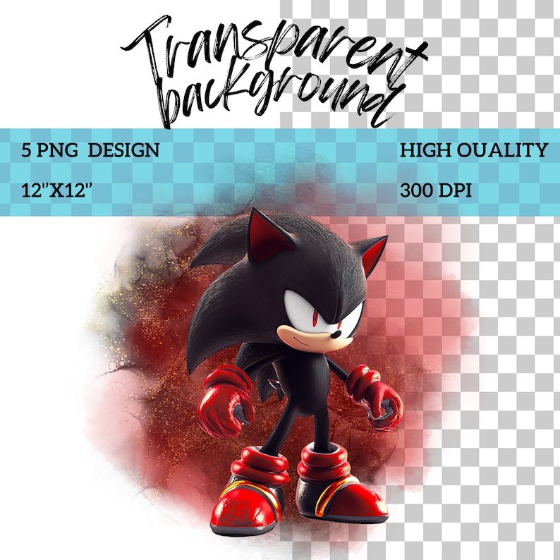 Sonic Shadow Splash and Watercolor PNG , Shadow the Hedgehog PNG ...