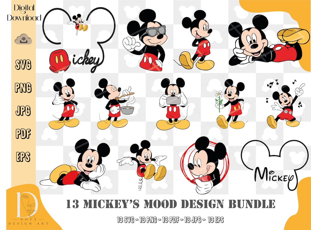 Mickey Mouse Svg Bundle Layered Head Svg,birthday Tshirt Svg, Mickey ...