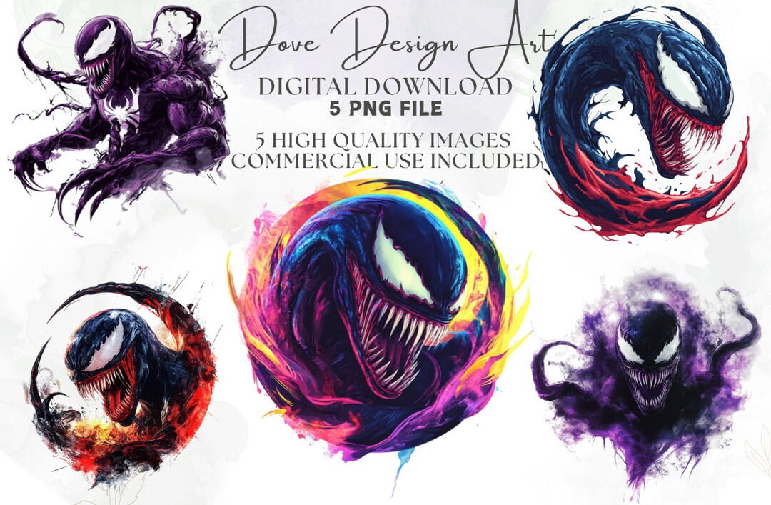 Venom Splash and Watercolor Digital Design PNG File for Sublimation ...
