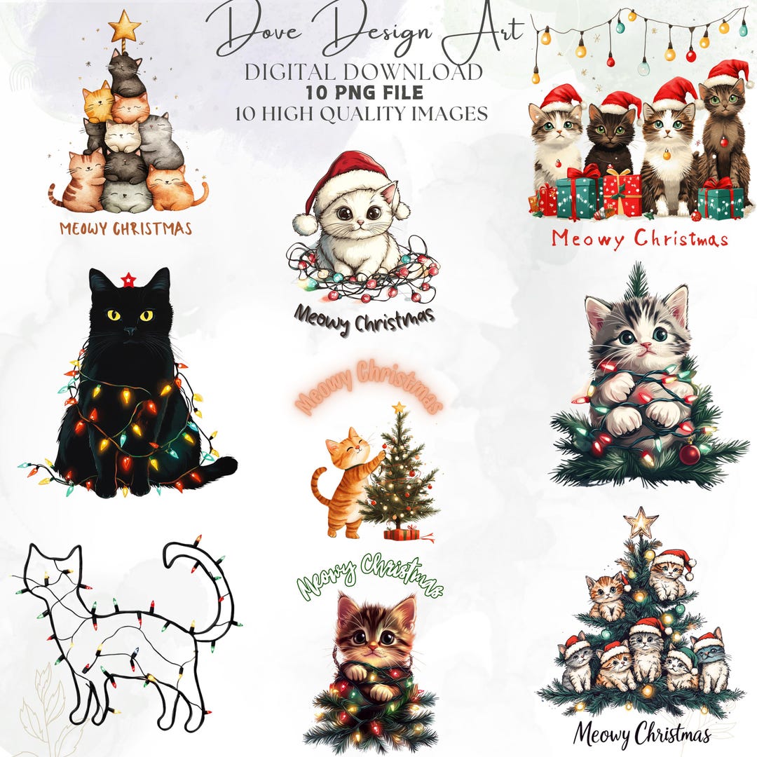 Meowy Christmas PNG, Cat Mama PNG, Cat Christmas Png,funny Christmas ...