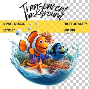 Finding Nemo, Finding Dory Watercolor Digital Design PNG File for ...