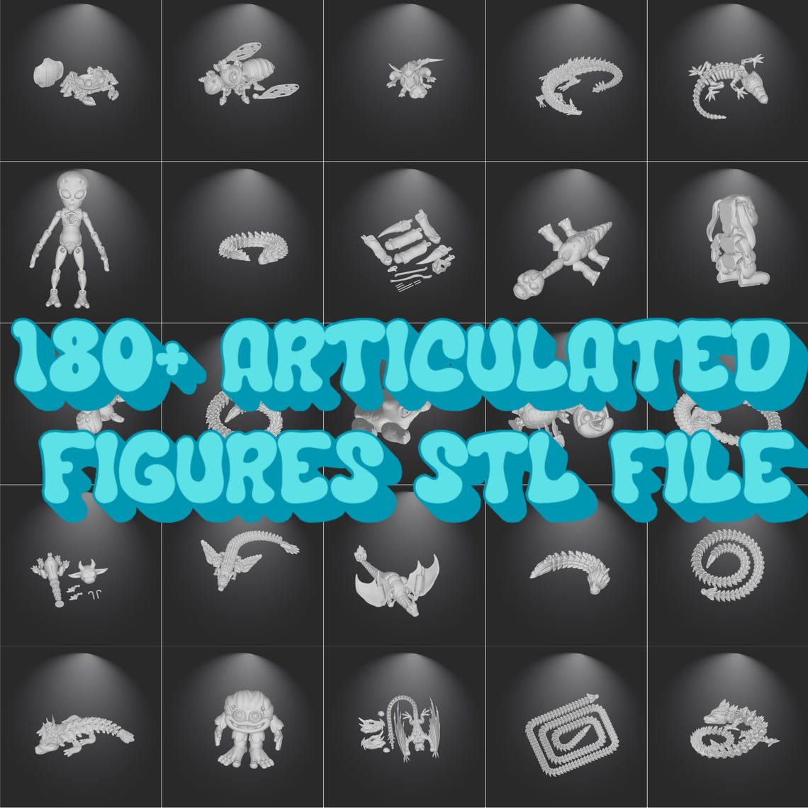 180+ Articulated Figures STL File Bundle, STL Files for 3D Printing ...