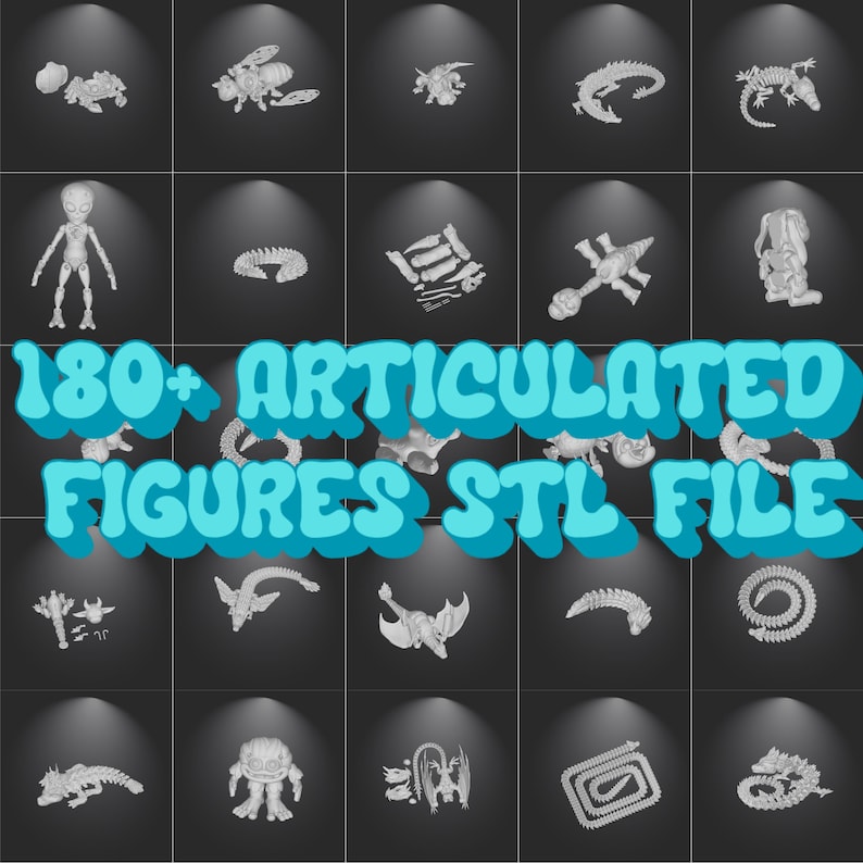 180+ Articulated Figures STL File Bundle, STL Files for 3D Printing ...