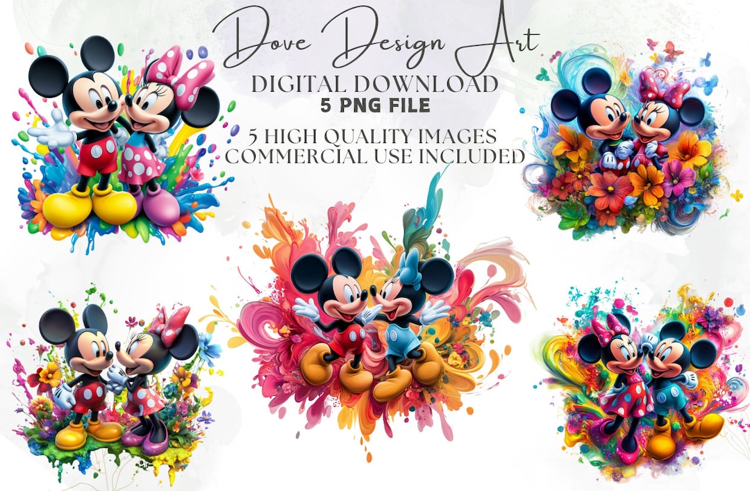 Mickey Mouse Splash and Watercolor Digital Design PNG File Sublimation ...