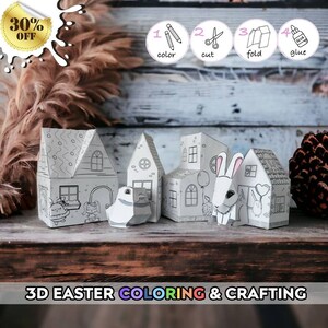 Paper Houses Printable Craft Pages, Activity Sheets, Paper Craft Kit ...