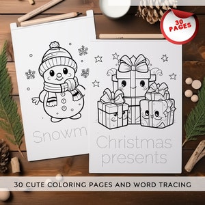 30 Printable Christmas Activities, Kawaii Christmas Coloring Pages ...