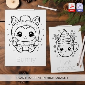 30 Printable Christmas Activities, Kawaii Christmas Coloring Pages ...