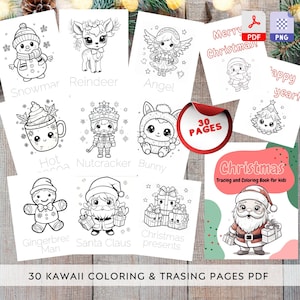 30 Printable Christmas Activities, Kawaii Christmas Coloring Pages ...