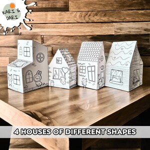 Printable 3D Coloring & Crafting Kit: Paper Toy Houses, School and ...