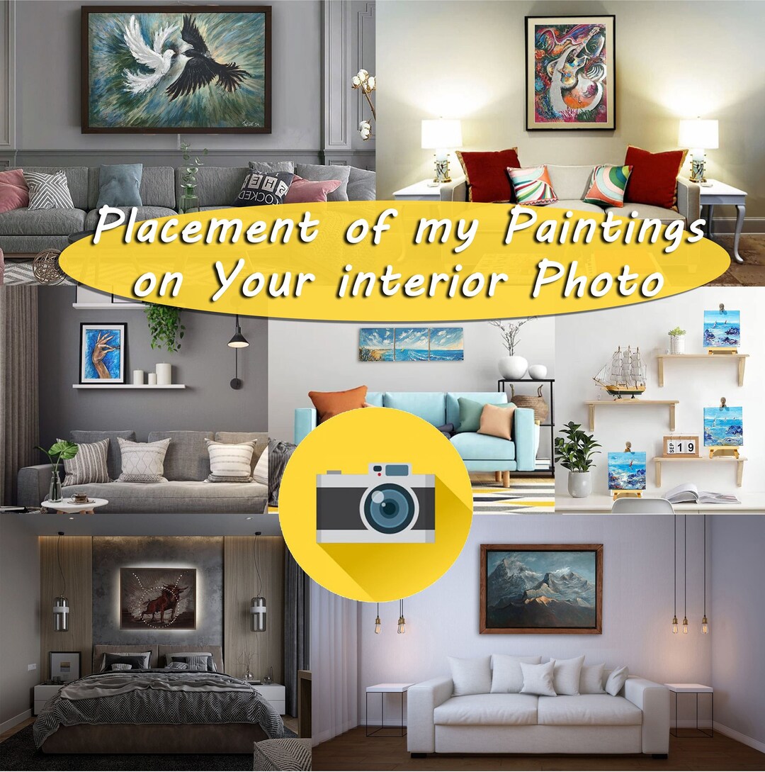 Placement on Your Photo, Original Oil Painting in the Interior,digital ...