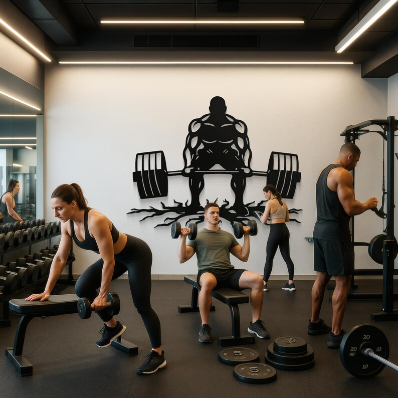 Deadlift Wall Art, Gym Wall Art, Gym Metal Wall Art, Fitness Wall Art ...