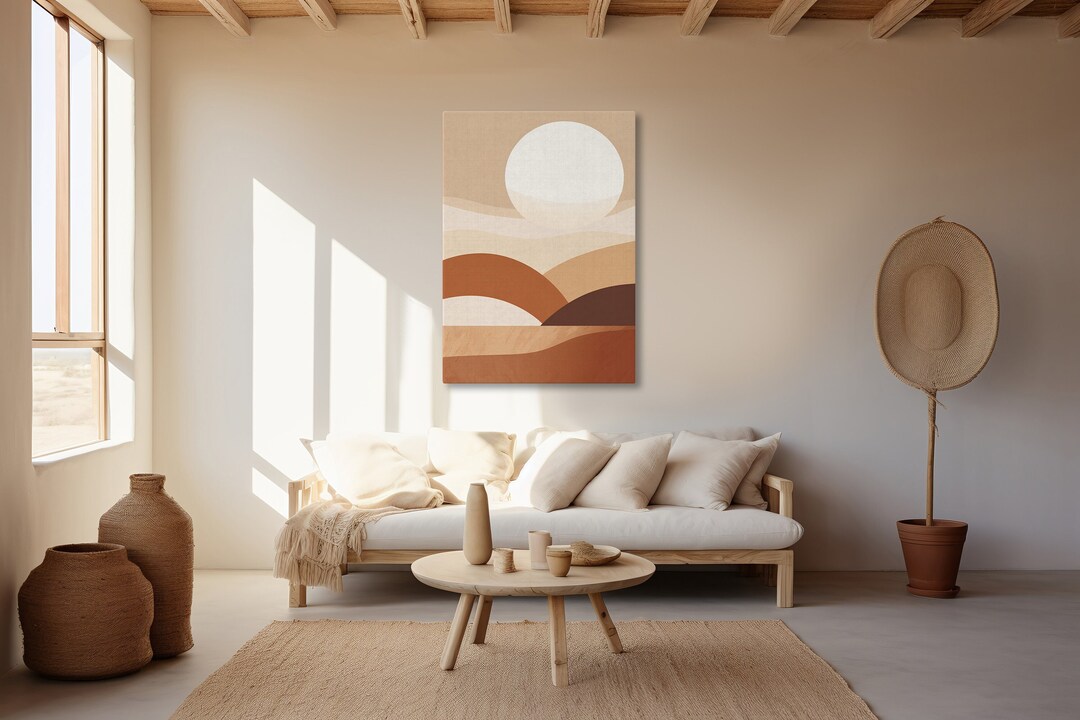 Boho Desert Scene Wall Art, Minimalist Archway Print, Earthy Tones ...