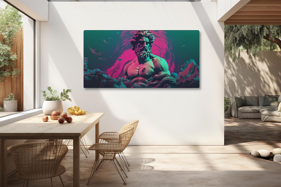 Poseidon Decor , Greek Mythology Art, Twelve Olympians Decoration ...