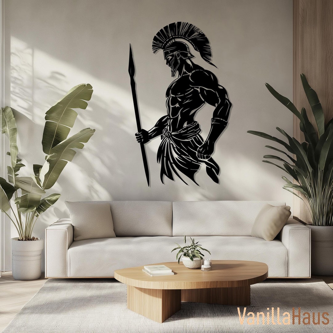 Spartan Warrior Metal Wall Art, Ancient Greek Wall Art, Greek Home ...