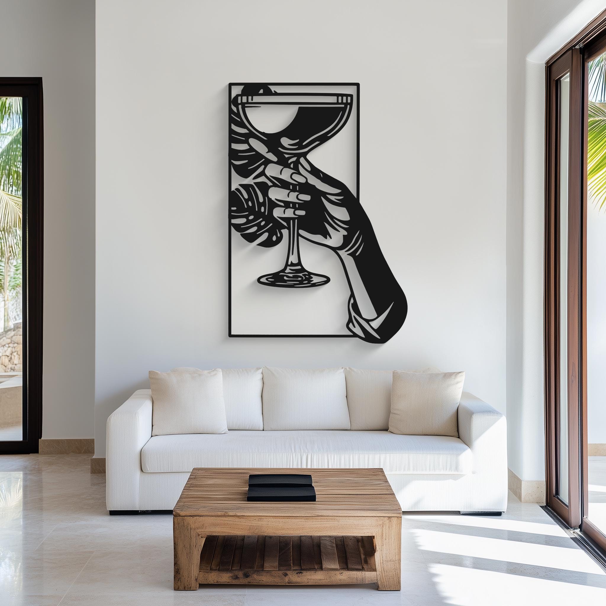 Cocktail Wall Art, Martini Glass Wall Art, Home Bar Decor, Champagne ...
