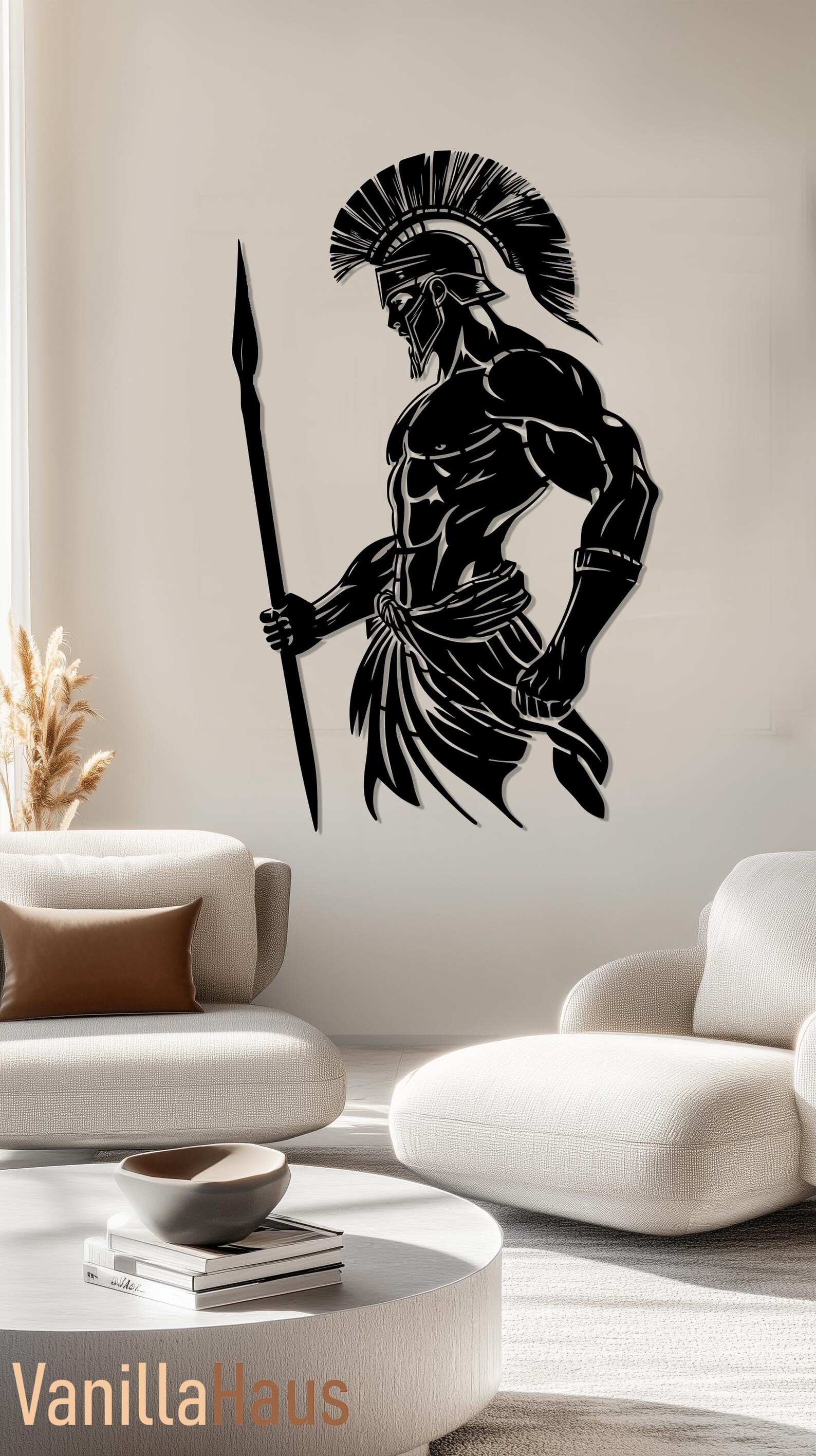 Spartan Warrior Metal Wall Art, Ancient Greek Wall Art, Greek Home ...