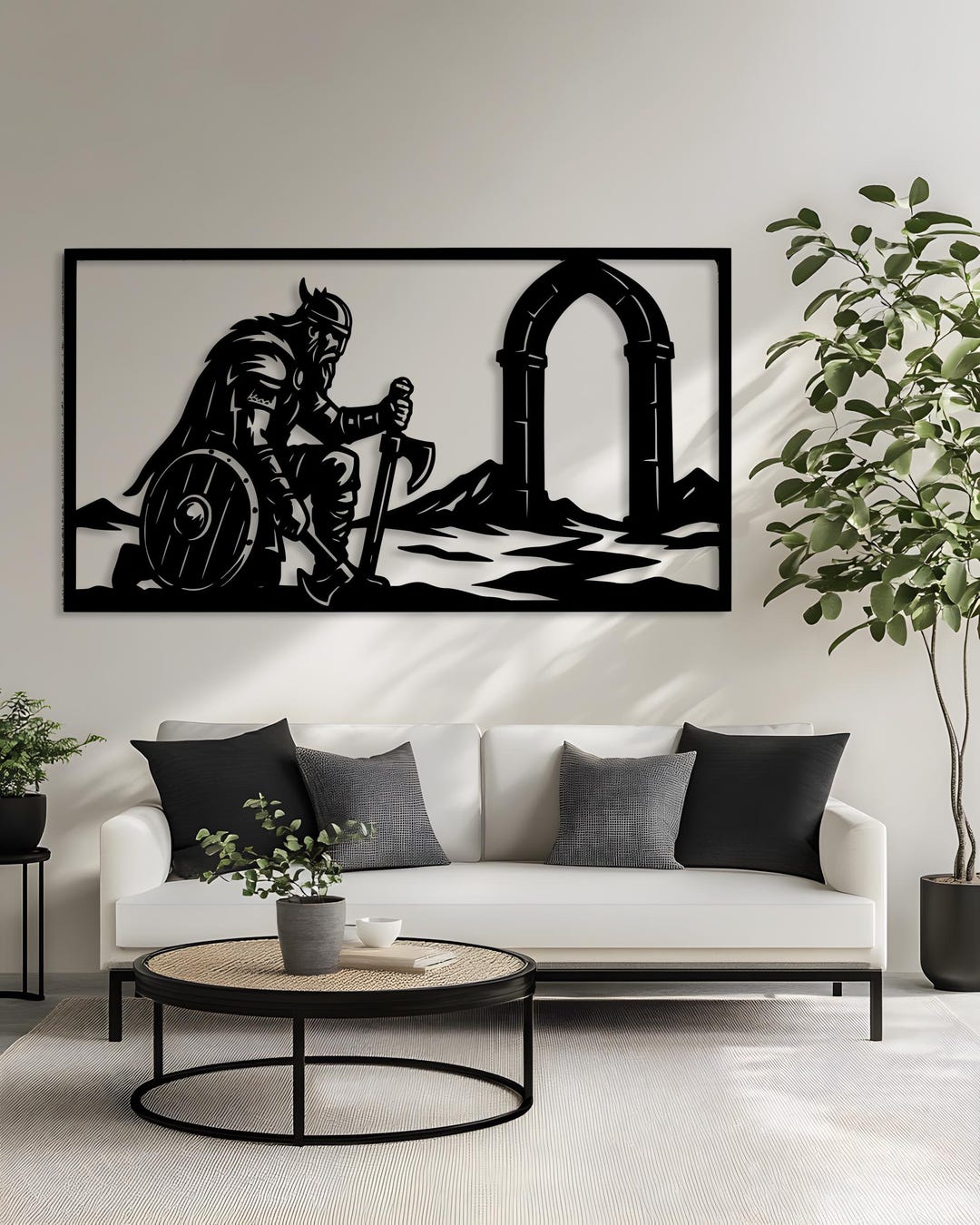 Viking Warrior Wall Art, Valhalla Gate Metal Wall Decor, Valhalla Wall ...