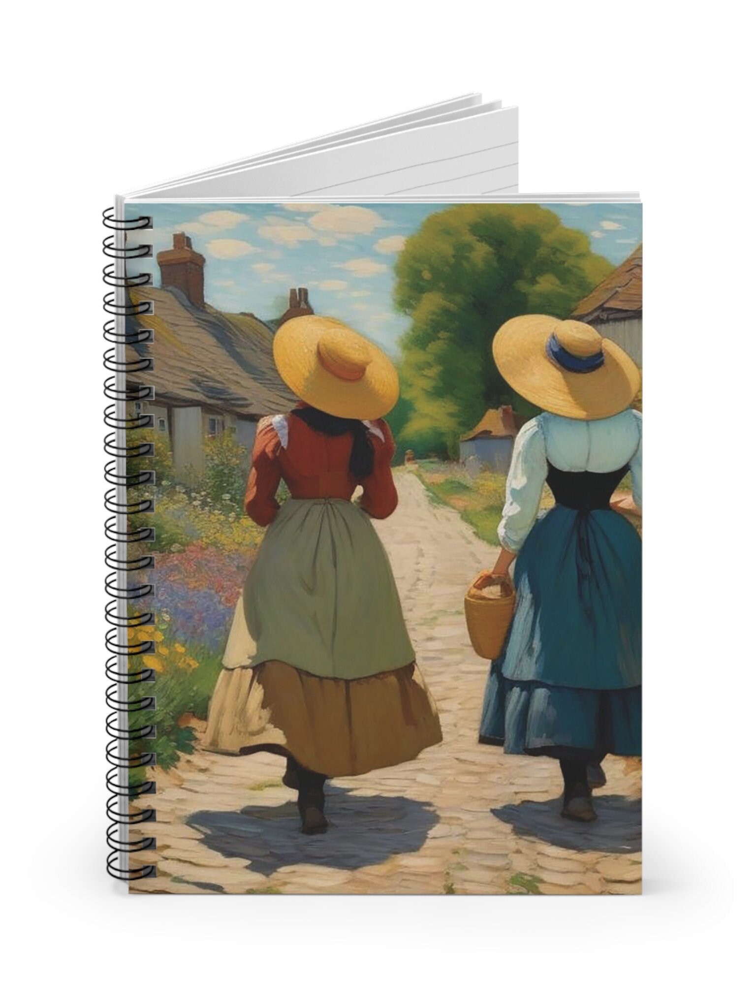 17th Century Women Notebook, Women Walking on Cobblestone Path, 17th ...