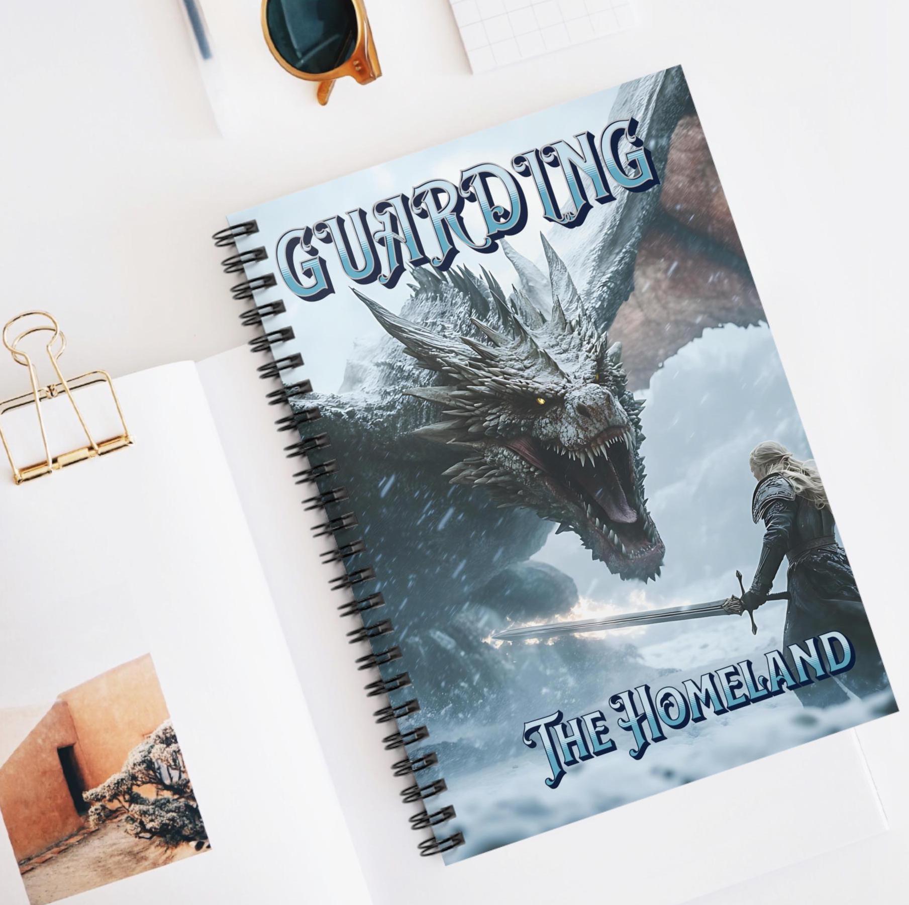 Medieval Warrior Journal, Princess Warrior Fighting Dragon, Flaming ...