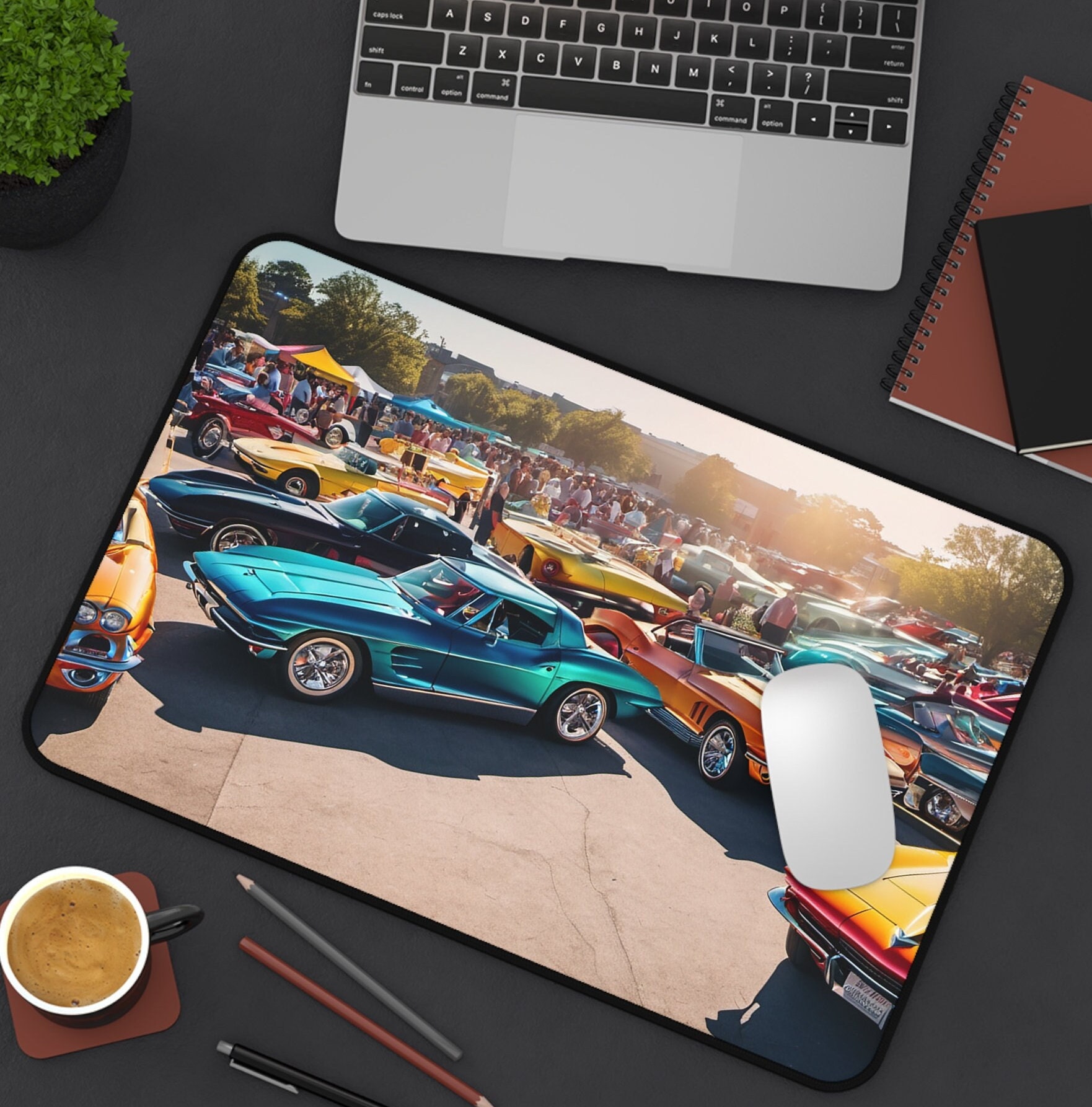 Vintage Corvettes Desk Mat, Three Desk Pad Sizes, Corvette Show Desk ...