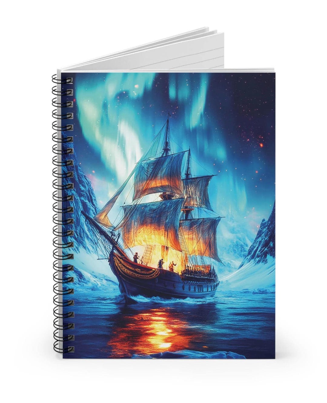 Northern Lights Journal, 17th Century Sailing Ship Notebook, Vintage ...