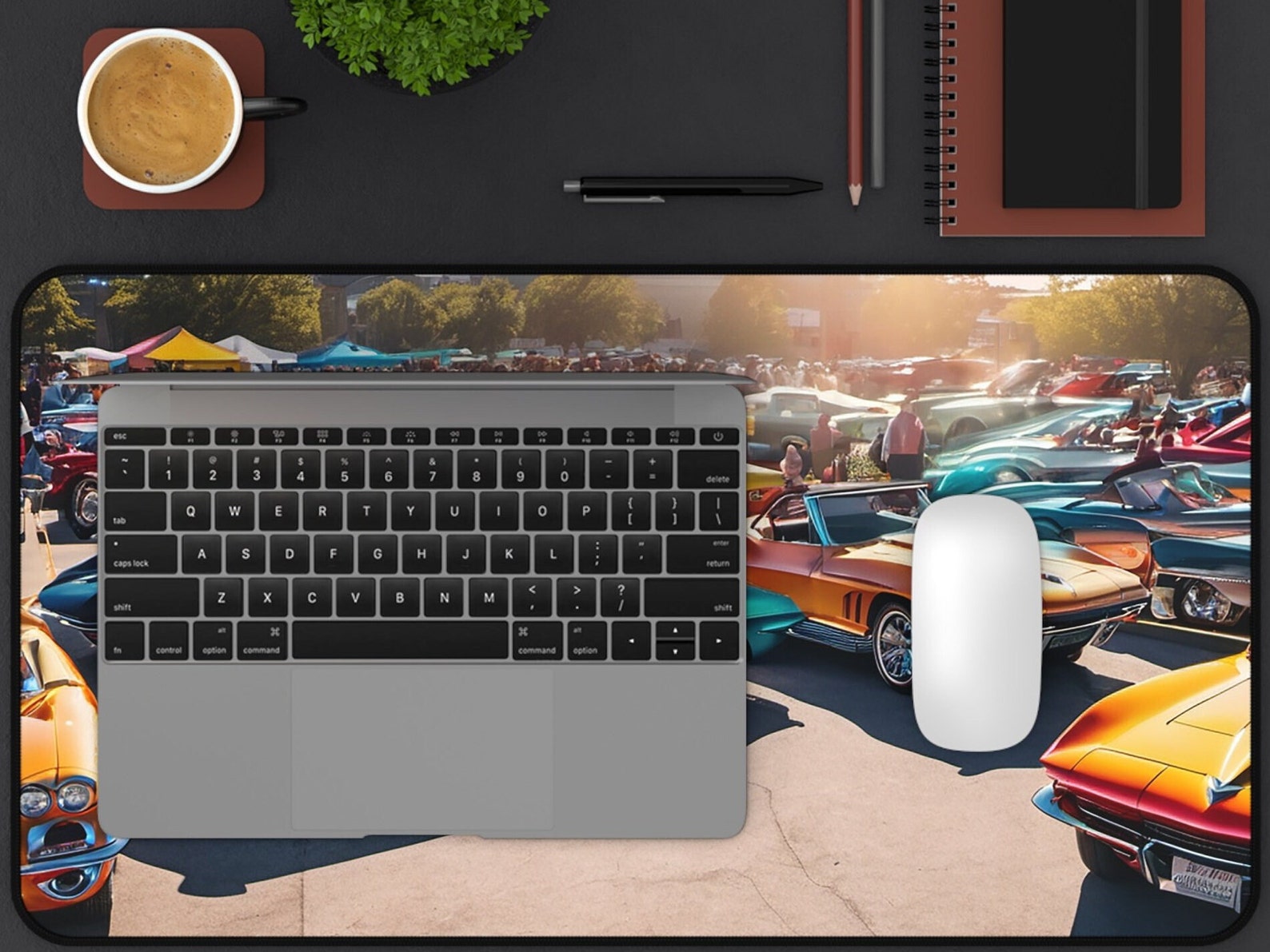 Vintage Corvettes Desk Mat, Three Desk Pad Sizes, Corvette Show Desk ...