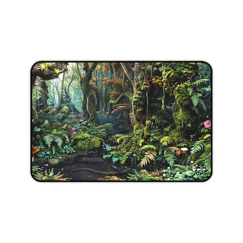 Cottagecore Forest Desk Mat Mushrooms, Flowers, Ferns and Other ...