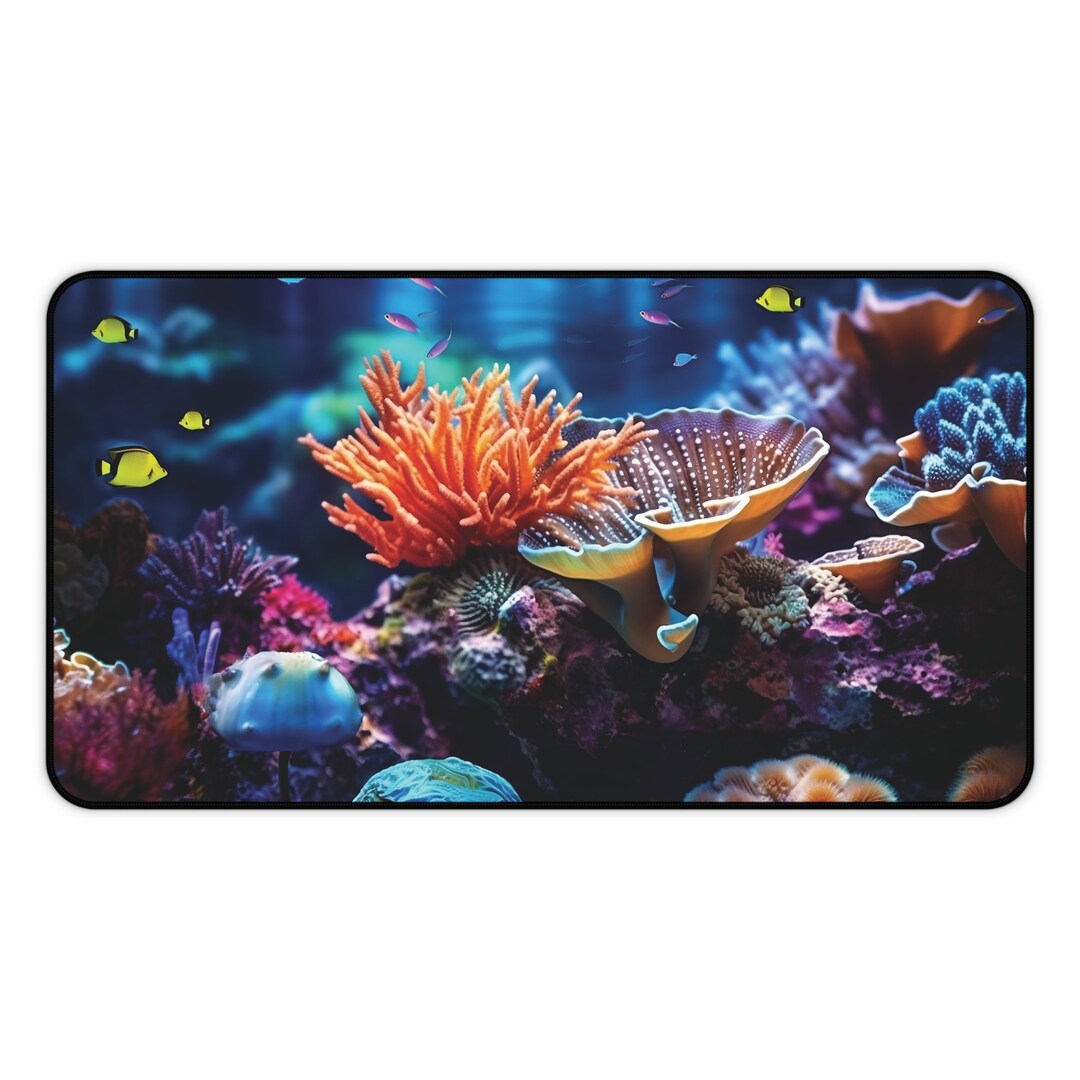 Coral Reef Desk Mat, Undersea Desk Mat, Living Coral Mat, Tropical ...
