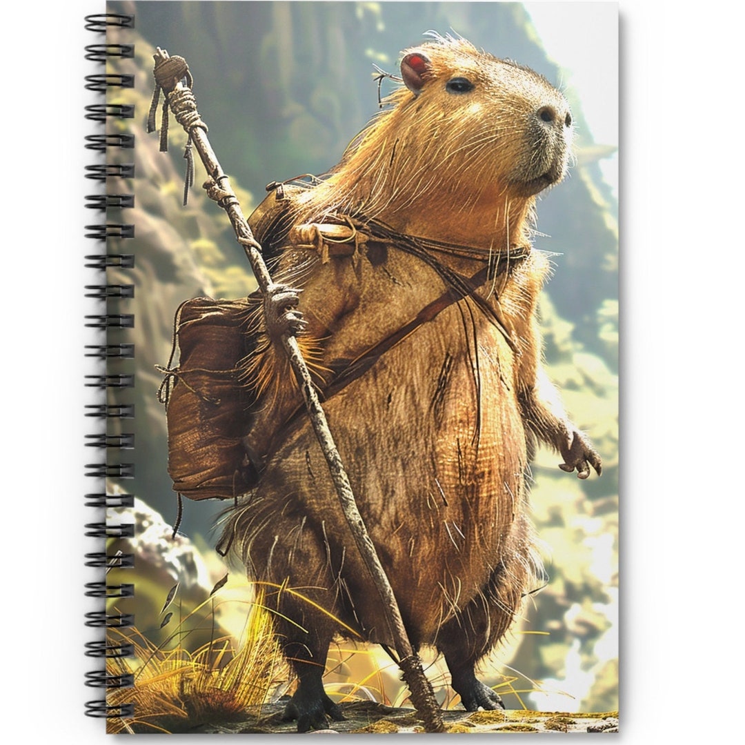 Capybara Notebook, Capybara Hiking in the Mountains, Spiral Notebook ...