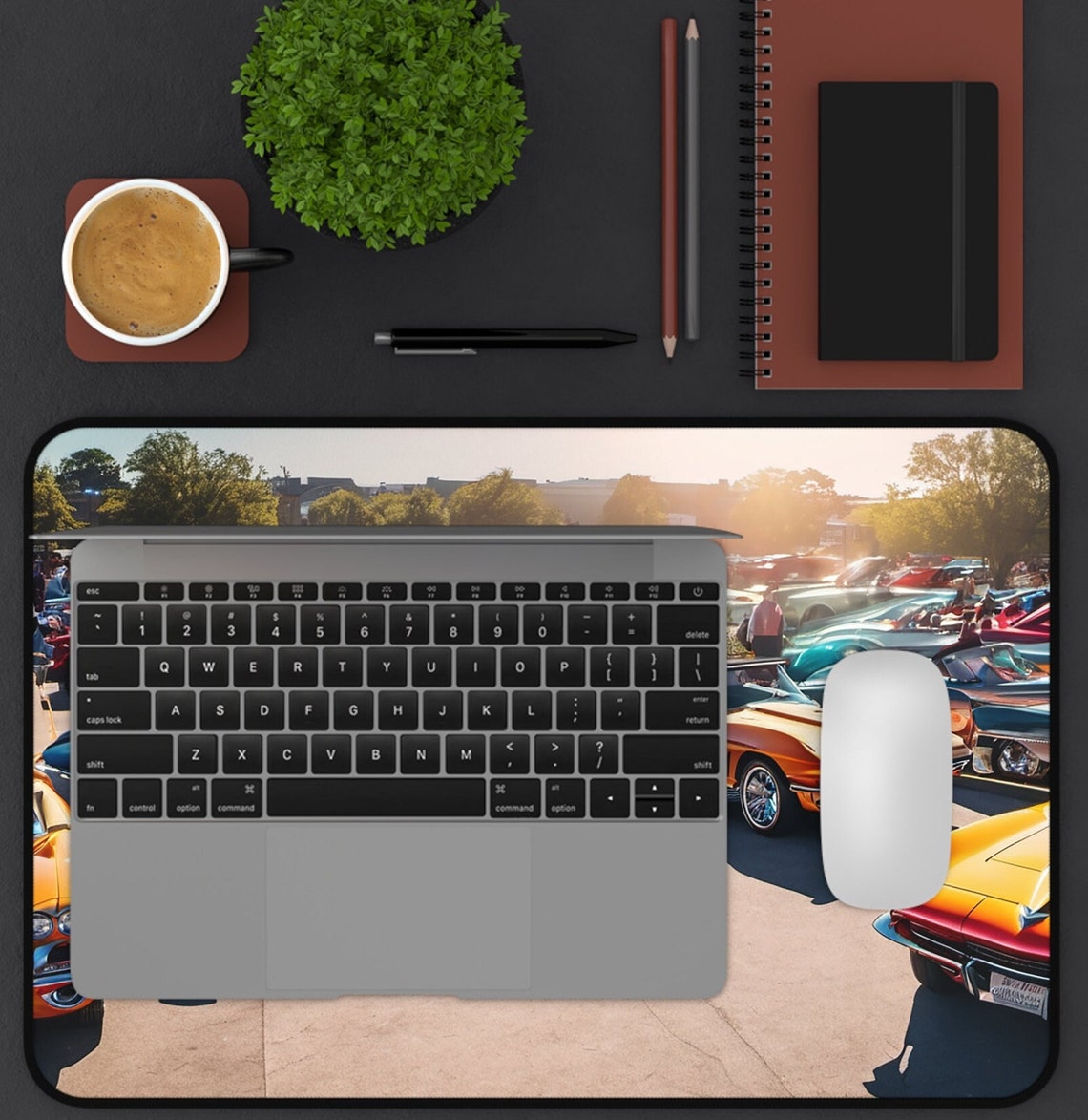 Vintage Corvettes Desk Mat, Three Desk Pad Sizes, Corvette Show Desk ...