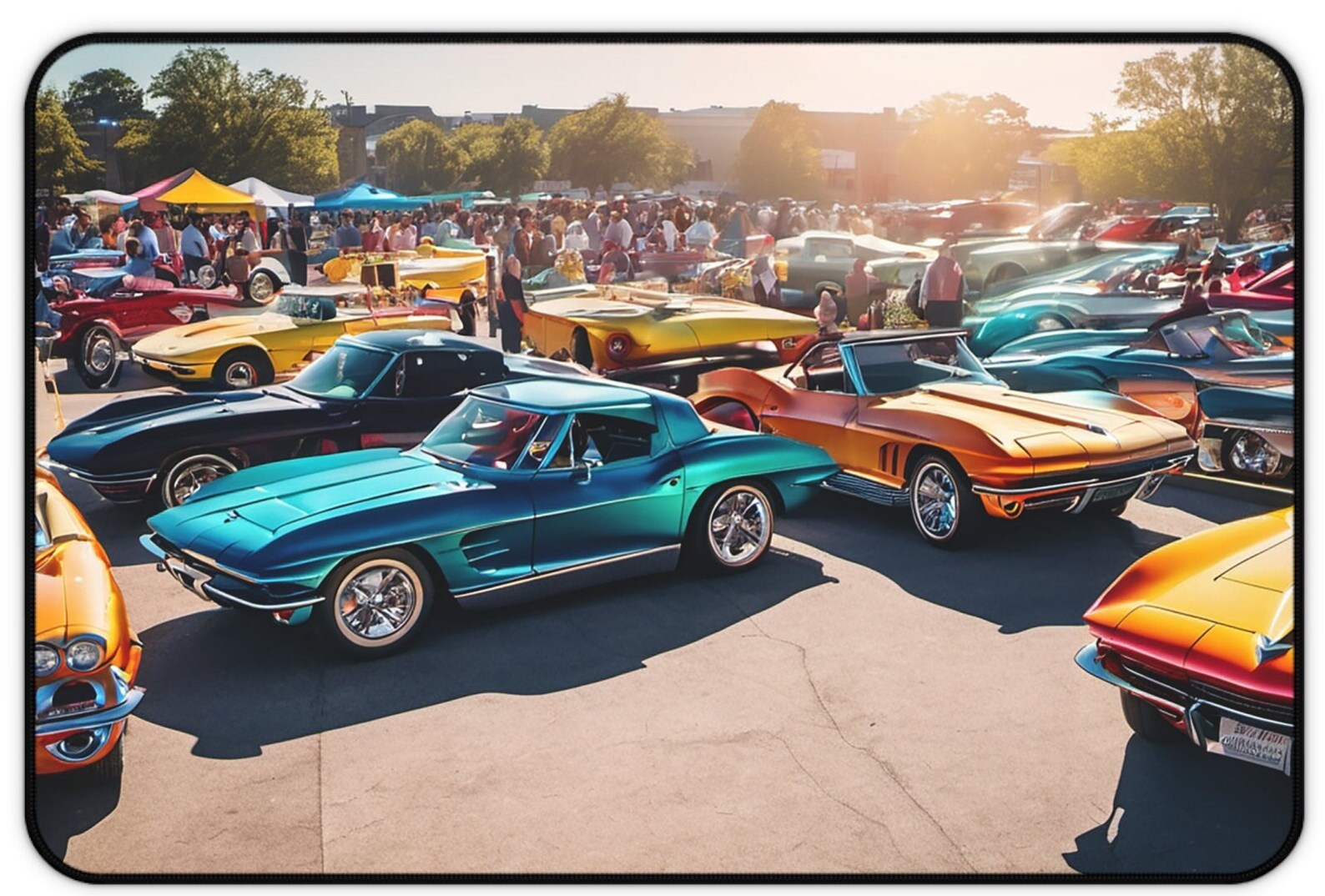 Vintage Corvettes Desk Mat, Three Desk Pad Sizes, Corvette Show Desk ...
