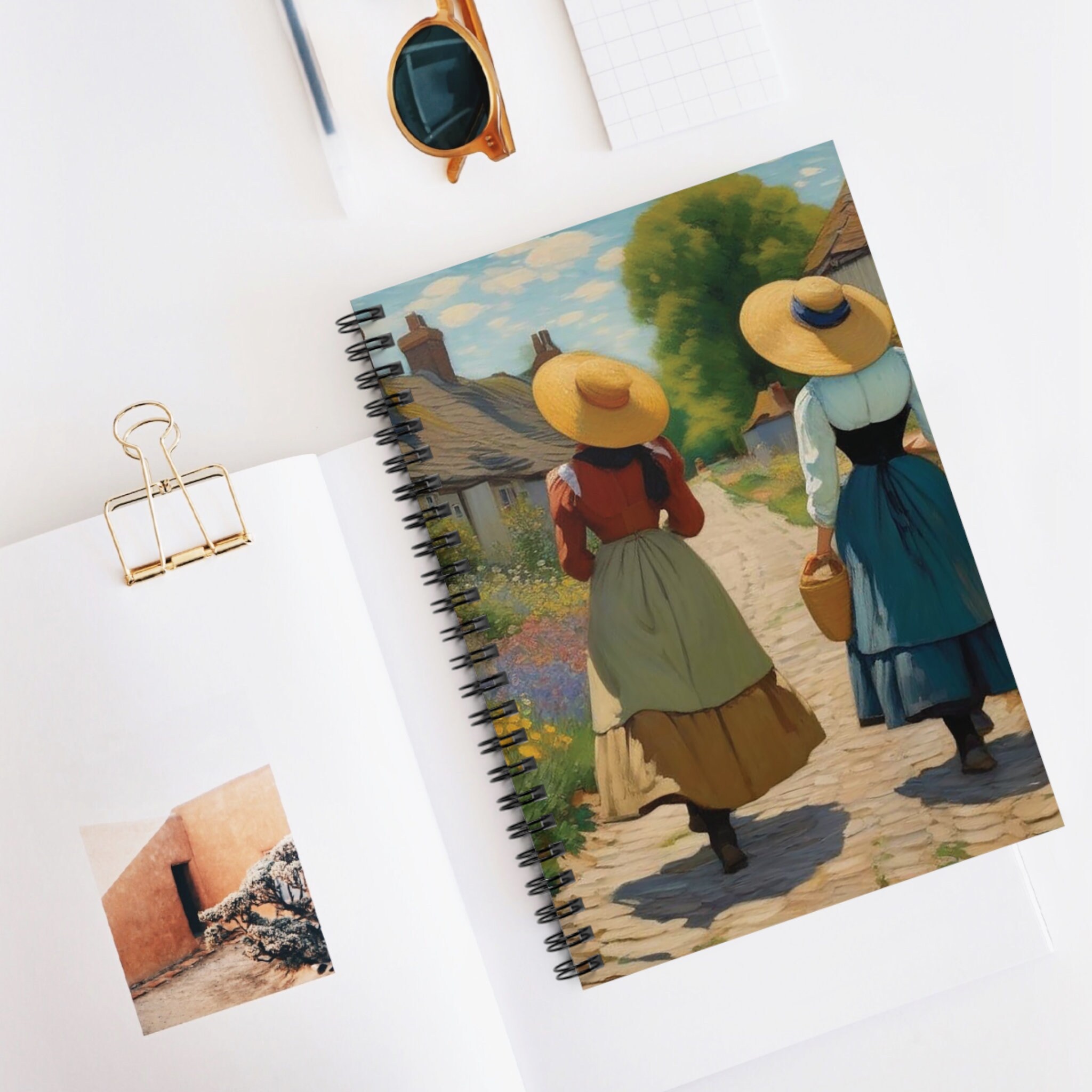 17th Century Women Notebook, Women Walking on Cobblestone Path, 17th ...