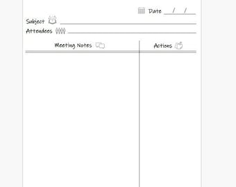 Meeting Notes Canva Template, Retro Style, Mid Century Modern Font ...