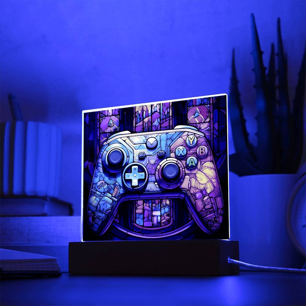 Gaming Controller Stained Glass Acrylic Plaque - Etsy