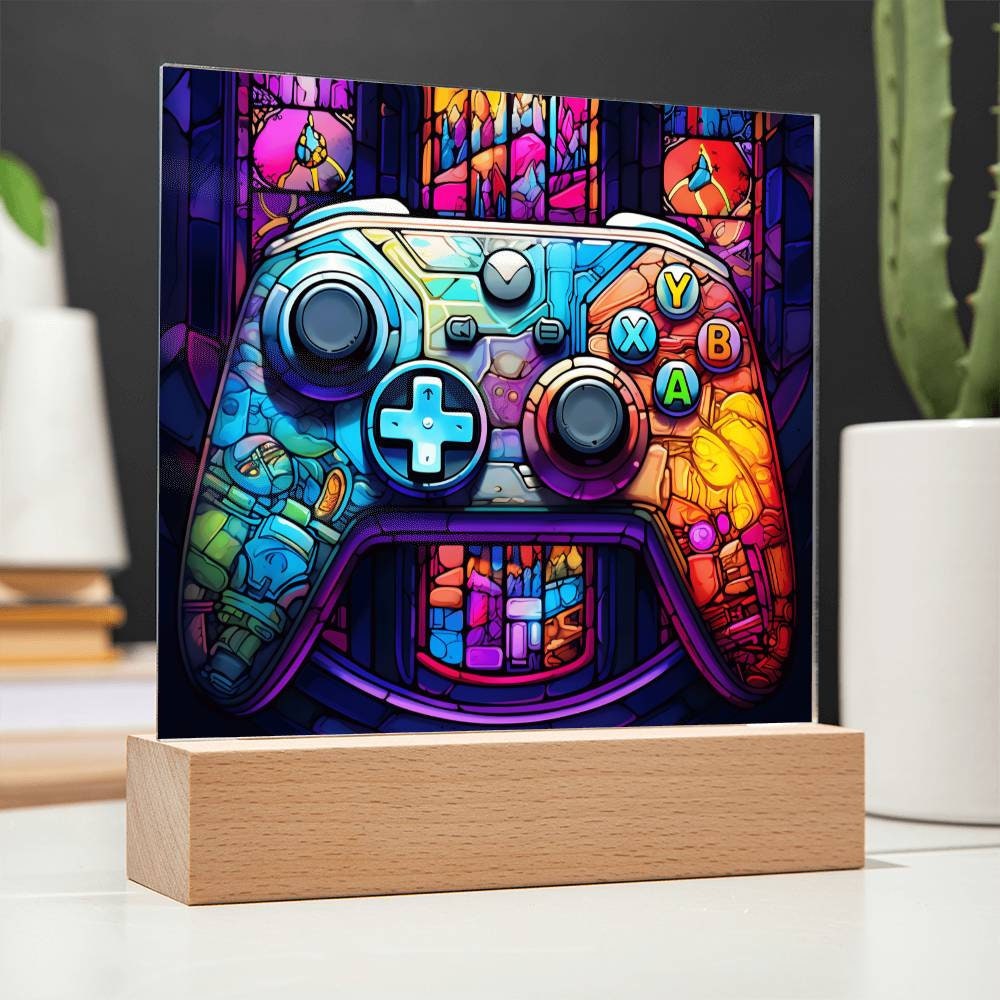 Gaming Controller Stained Glass Acrylic Plaque - Etsy