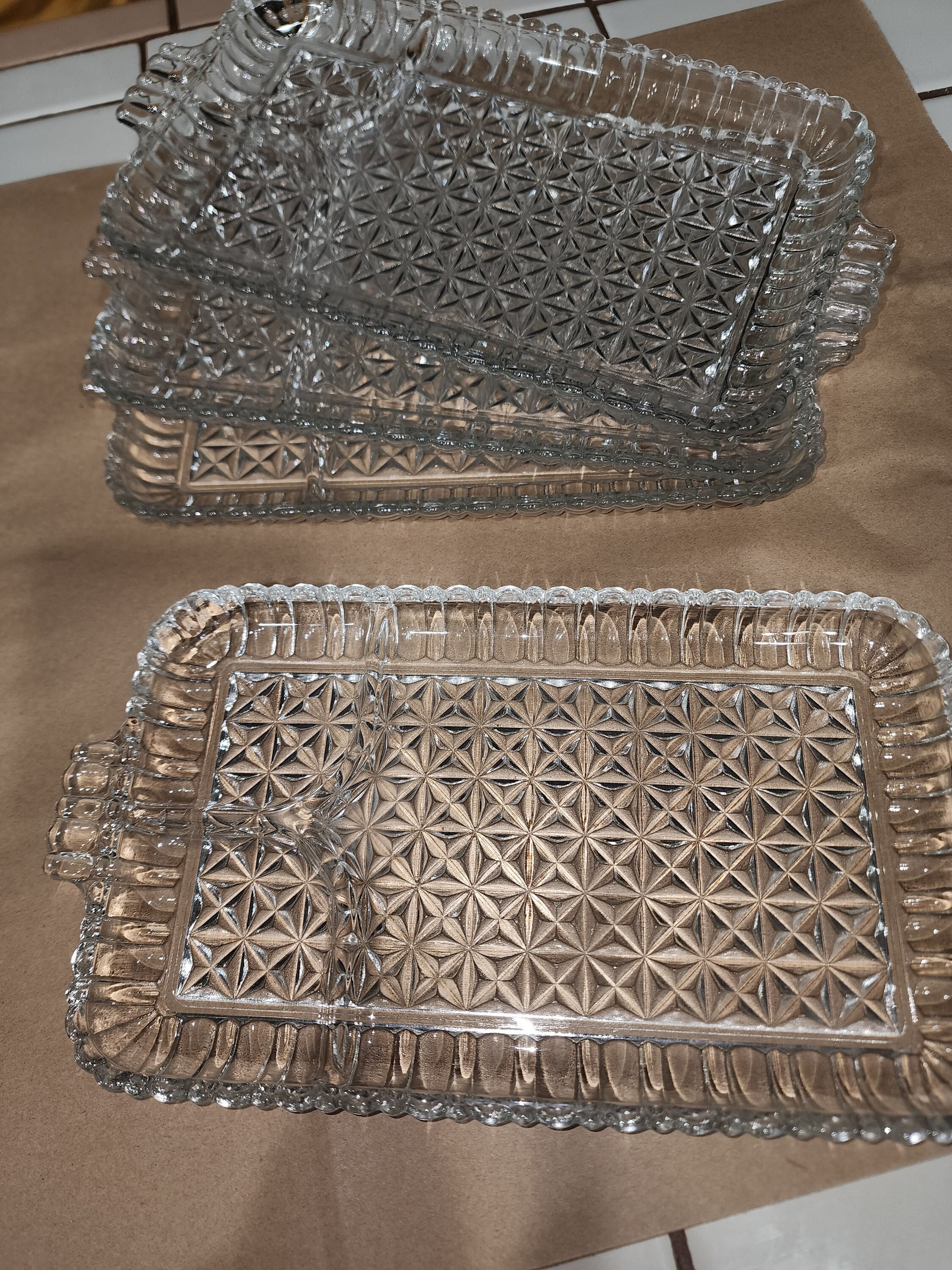 Vintage Glass Luncheon Plates - Etsy