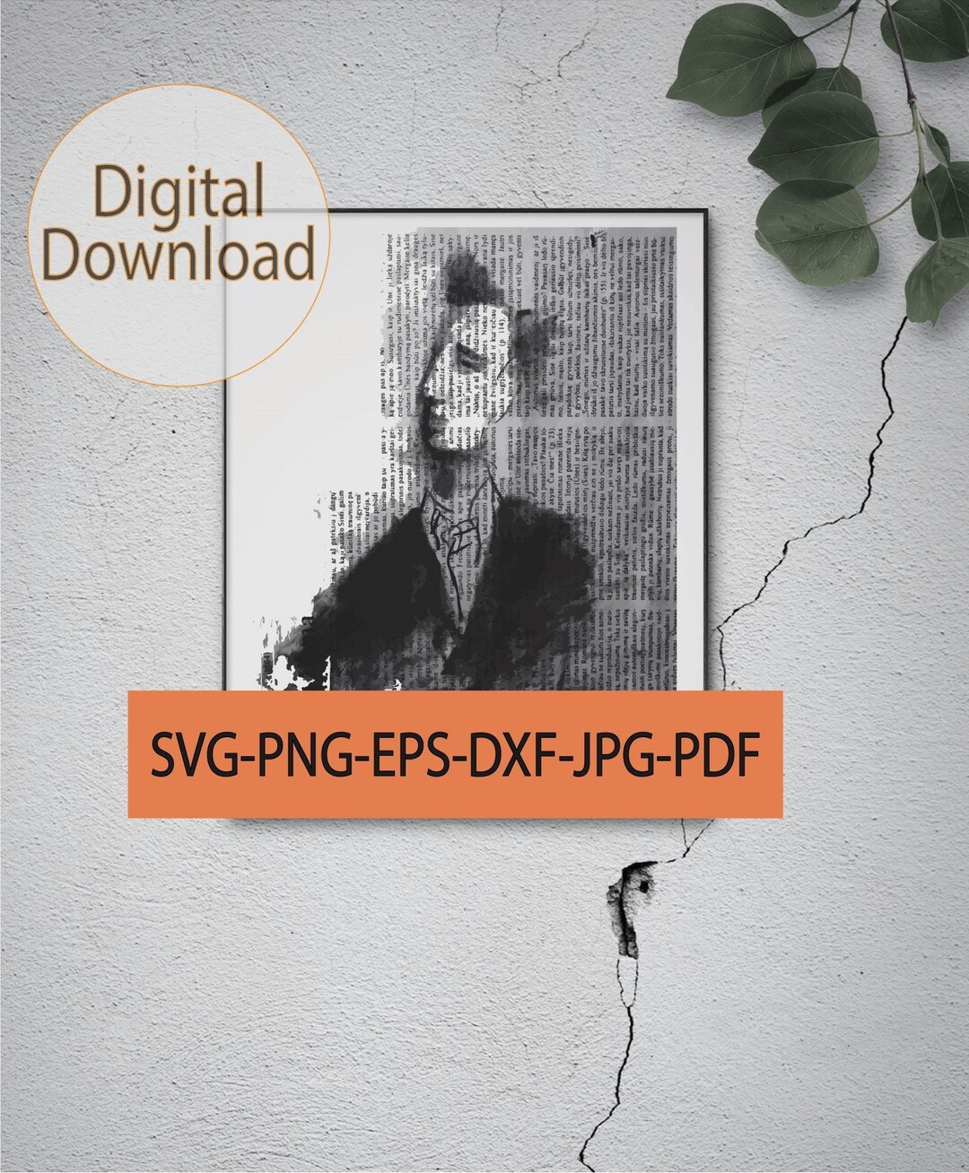 Young Man Portrait on Newspaper Instant Digital Download SVG, PNG, EPS ...