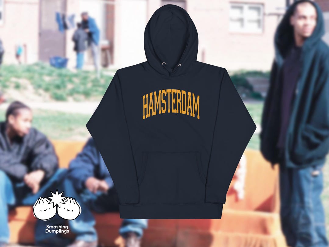 The "hamsterdam" Varsity Hoodie | the Wire, American College Sweatshirt ...