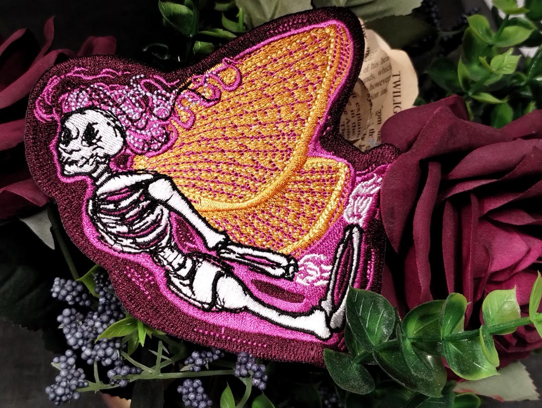 Skeleton Faerie Embroidered Iron-on Patch - Fantasy Bug Wings - Etsy