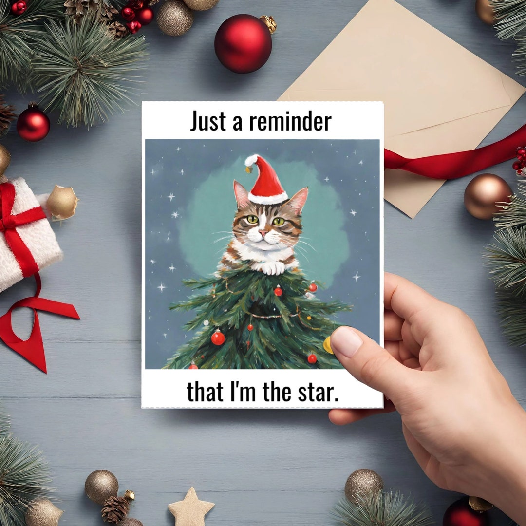 I'm the Star Cat 10 Cards Envelopes Printed Christmas Cards - Etsy