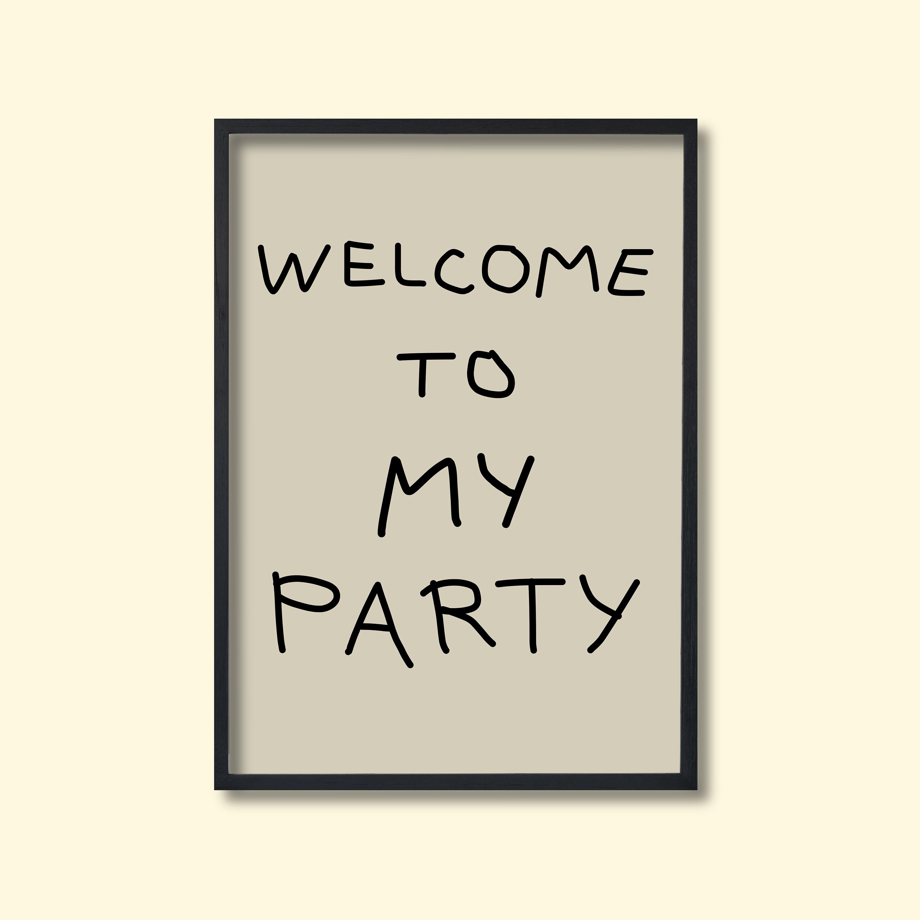 Welcome to My Party Printable: Minimalist Mid-century Sketch Style ...