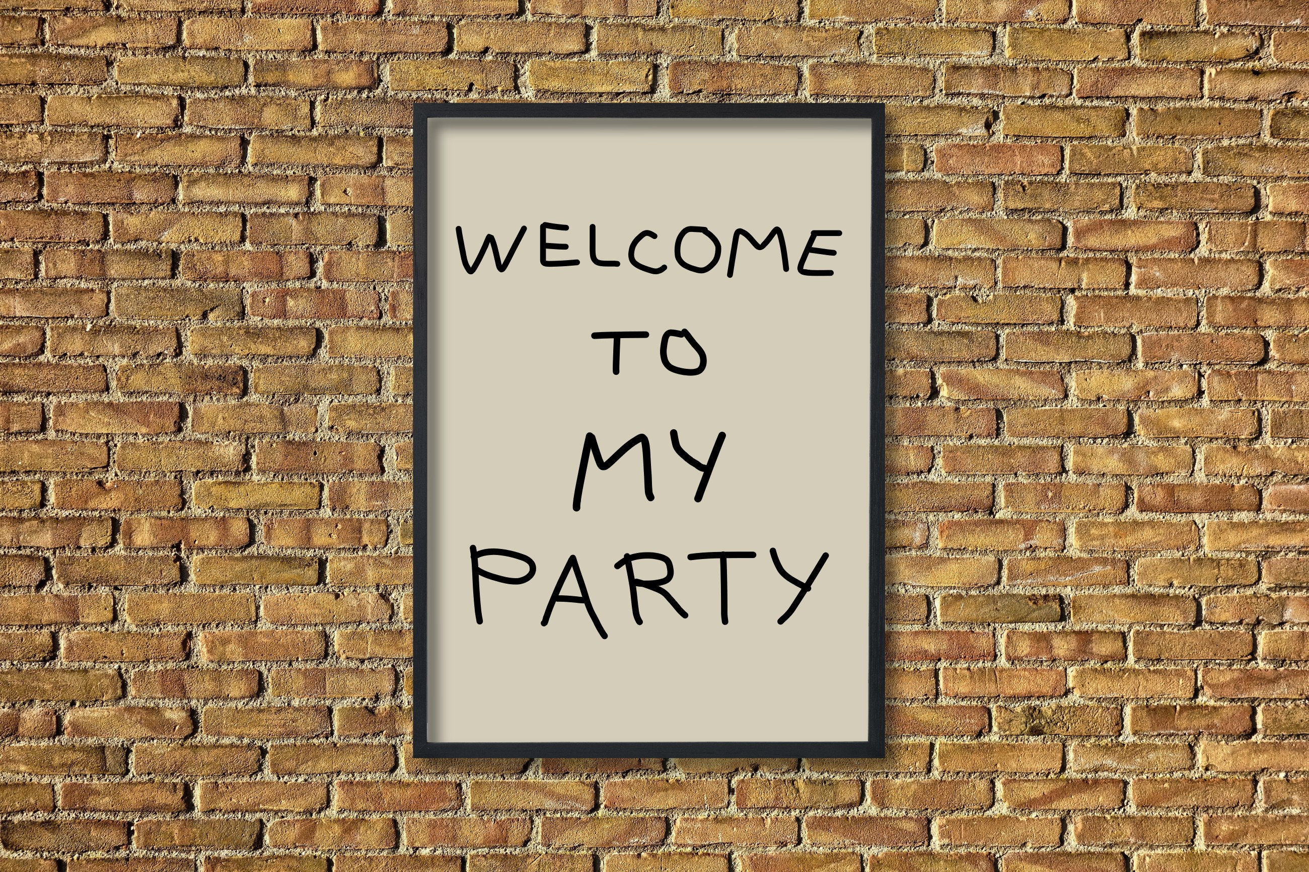 Welcome to My Party Printable: Minimalist Mid-century Sketch Style ...