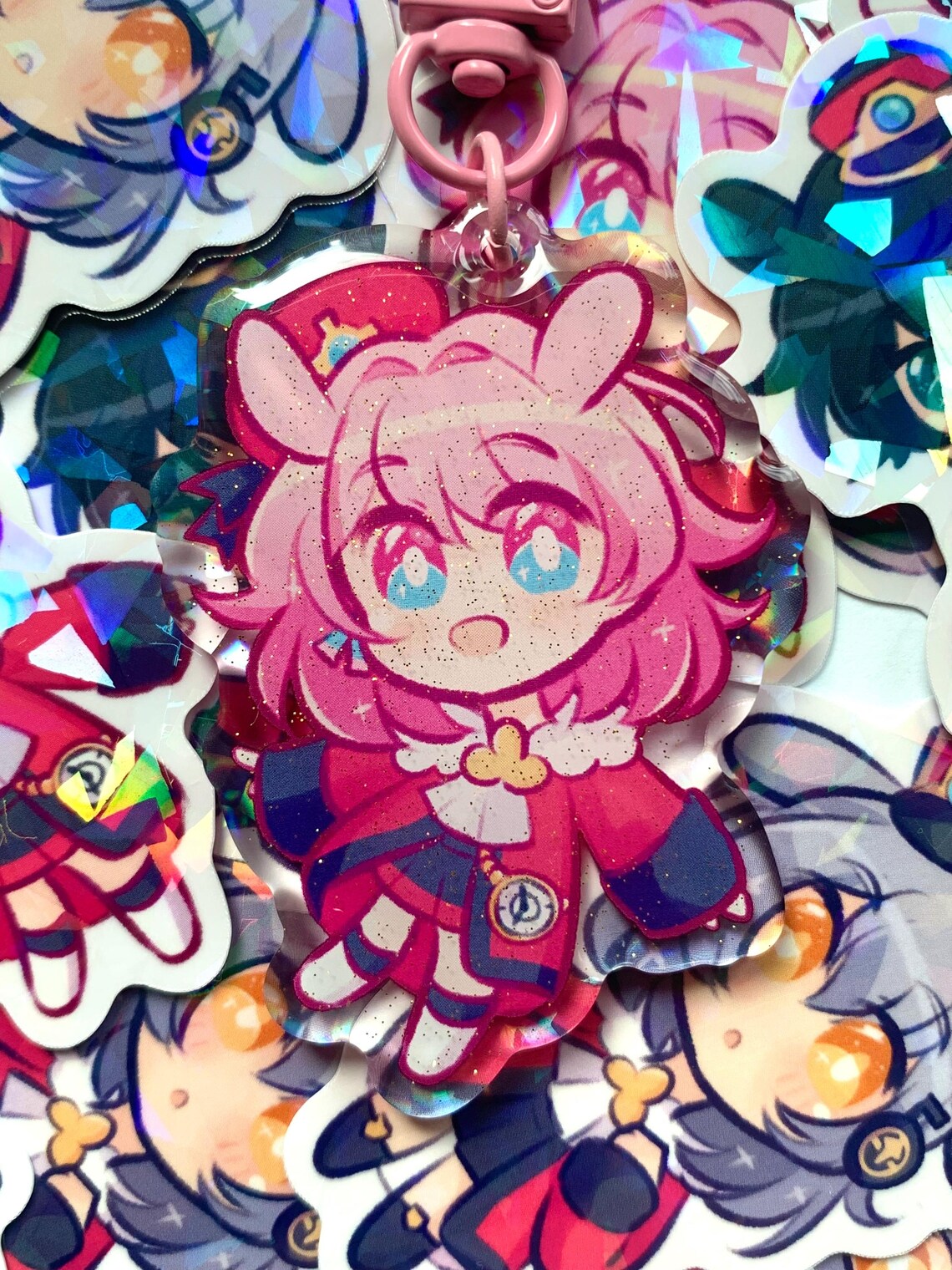 HSR Honkai Star Rail Pompom Acrylic Keychains trailblazer Stelle Caelus ...