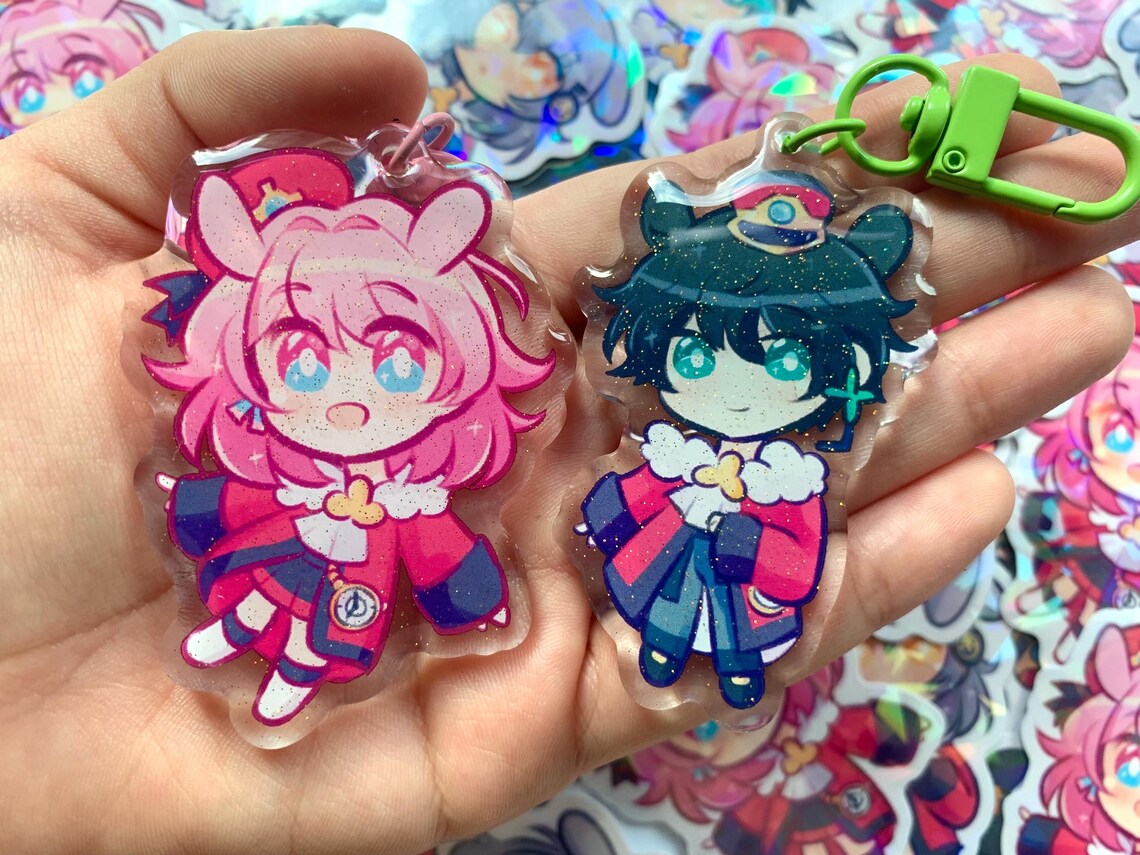Honkai Star Rail HSR Acrylic Chibi Keychains trailblazer Stelle Caelus ...