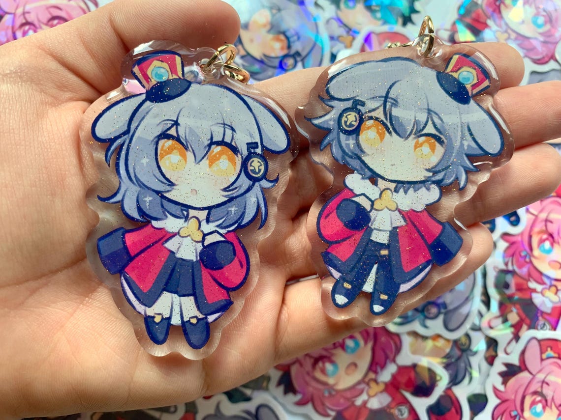 HSR Honkai Star Rail Pompom Acrylic Keychains trailblazer Stelle Caelus ...