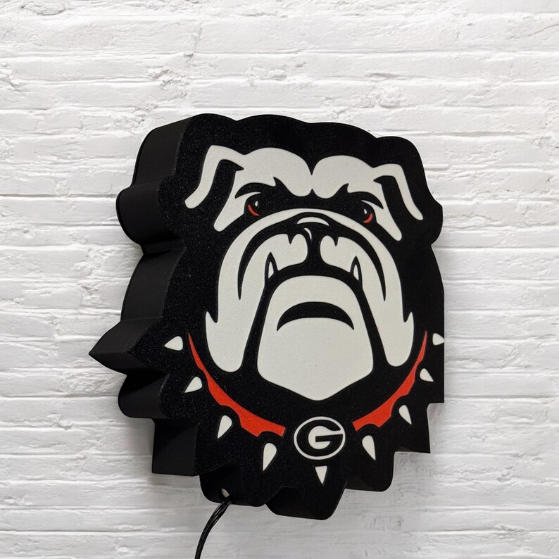 UGA Bulldogs Light up Sign | 3D Printed Georgia Mascot Wall Art | LED ...